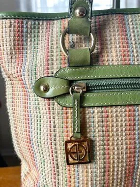 Giani Bernini | Bags | Giani Bernini Multicolor Woven Shoulder Bag Lime ...